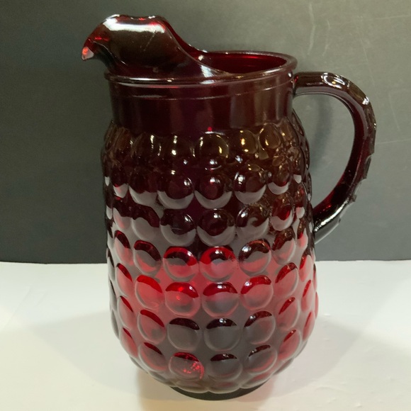 Anchor Hocking | Dining | Pitcher Bubble Ruby Red Glass Anchor Hocking ...